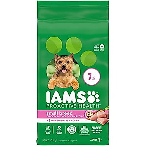 IAMS Small & Toy Breed Adult Dry Dog Food for Small Dogs with Real Chicken, 7 lb. Bag