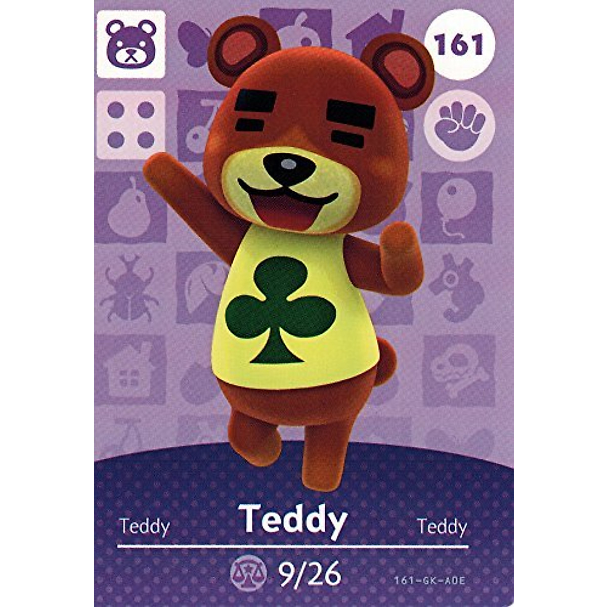 Nintendo Animal Crossing Happy Home Designer Amiibo Card Teddy 161/200 USA Version by Nintendo