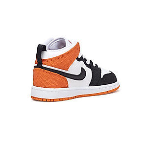 Jordan Little Kid's 1 Mid SE Basketball Blossom Wht/Blk-Starfish (DQ8393 100) - 2