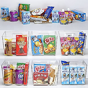 MULSAME Plastic Kitchen Organization Pantry Storage Clear Bins For Fridge, Freezer, Kitchen Cabinet, Household Food Storage Baskets, Bedrooms, Bathrooms, BPA Free 1 pack