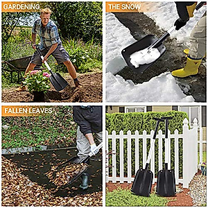 Retractable Snow Shovel, Portable Folding Shovel, Aluminum Alloy Car Shovel, Suitable for Cars, Camping, Gardens and Other Outdoor Activities (Black #1)