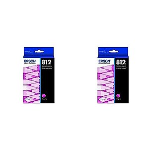 Epson T812 DURABrite Ultra Ink Standard Capacity Magenta Cartridge (T812320-S) for Select Workforce Pro Printers (Pack of 2)
