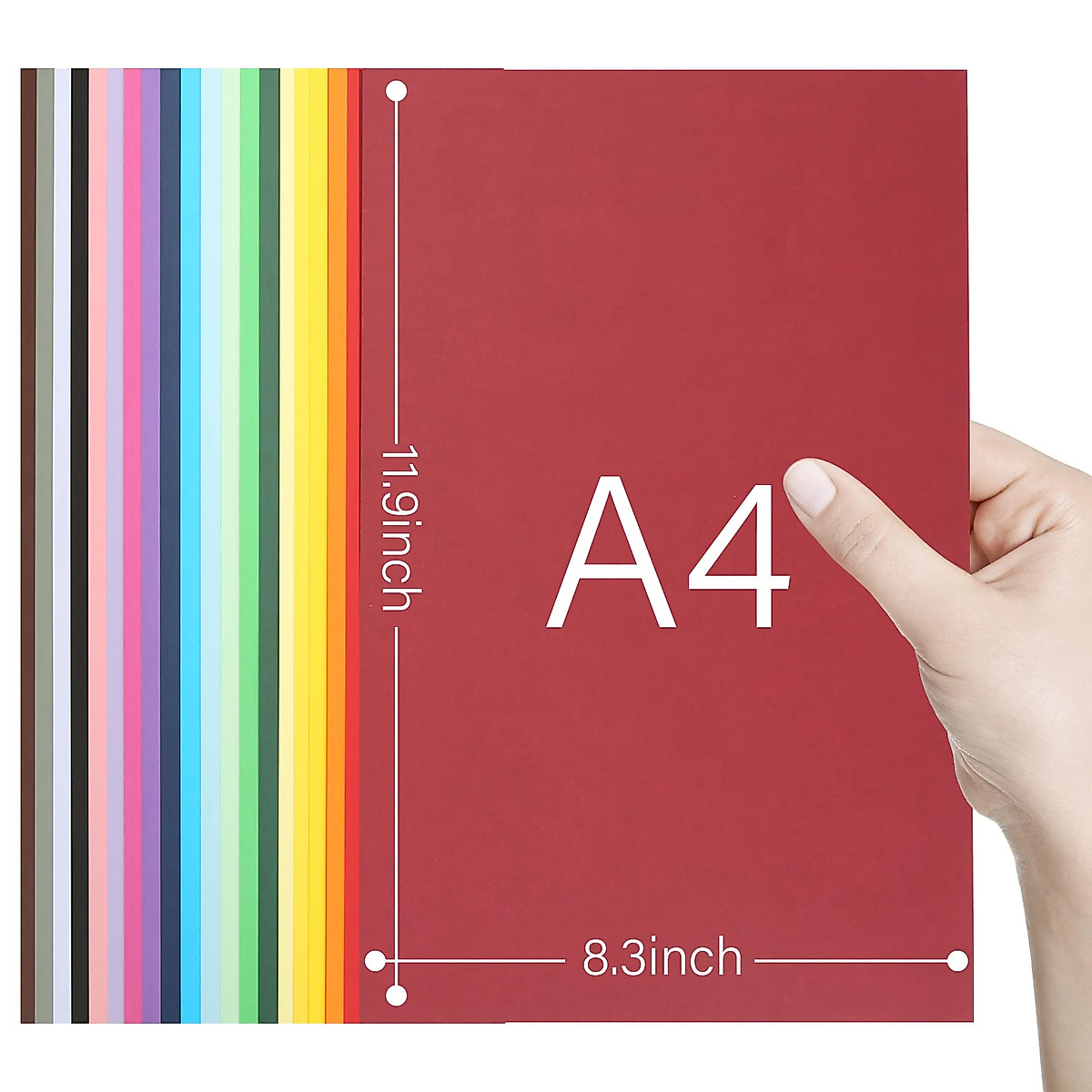 Shindel Heavyweight Construction Paper, Premium Cardstock Heavyweight Paper for Back to School Supplies, 8.3 x 11.7 Inches, 100 Sheets