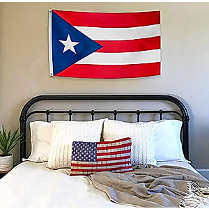 DANF Puerto Rico Flag 3x5 Foot Polyester Puerto Rican National Flags Polyester with Brass Grommets 3 X 5 Ft