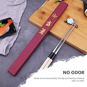 Angoily 2pcs Sashimi Chopsticks Long Chopsticks Metal Noodles Chopstick Cooking Frying Chopsticks Moribashi Chopsticks Korean Chopstick Wooden Handle Stainless Steel Travel Non-slip