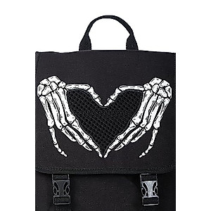 Lost Queen Gothic Darkest Love Knapsack Bone Skeleton Heart Hands Backpack