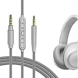 GEEKRIA Audio Cable with Mic Compatible with JBL Live 660NC 650BTNC 500BT 460NC 400BT Cable, 2.5mm Aux Replacement Stereo Cord with Inline Microphone and Volume Control (4 ft/1.2 m)