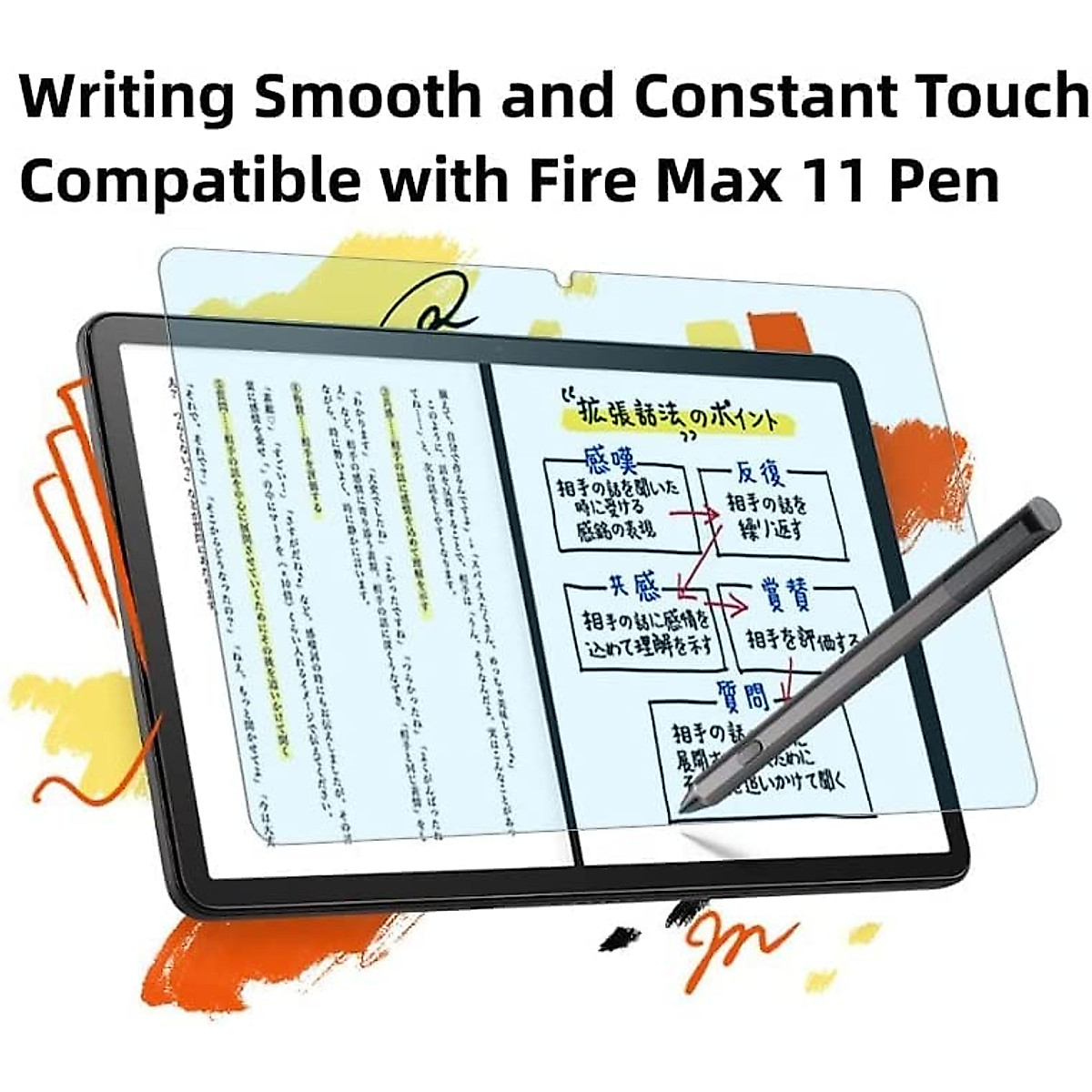 MeideYa [2 Pack] Screen Protector for Amazon Fire Max 11 Screen Protector Tempered Glass [Face ID & Fire Max 11 Stylus Pen Compatible] 9H Hardness High Definition Glass (2 Pack Glass)