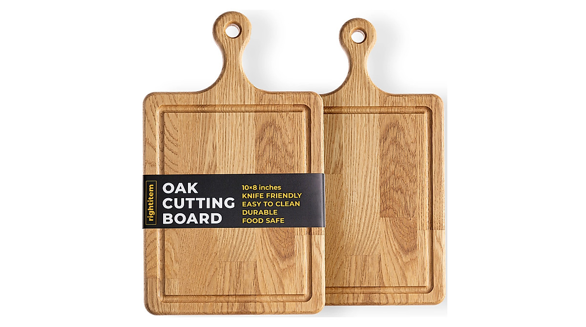 Premium Oak Cutting Board - 13.5x8 Inch Small Wooden Board