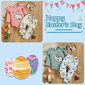 XIFAMNIY Baby Girls My 1st St.Patrick Day/Easter Day Outfit Newborn 4Pcs Pants Set