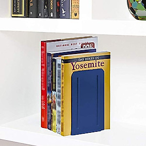 Acrimet Premium Metal Bookends (Heavy Duty) (Deep Blue Color) (1 Pair)