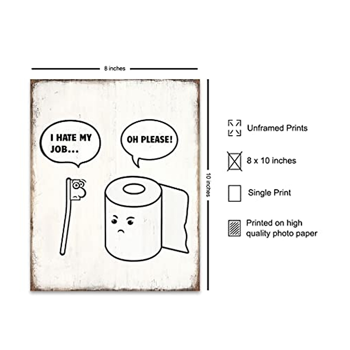 Rustic Bathroom Decor Funny Bathroom Decor - Bathroom Wall Art - Bathroom Pictures - Bath Wall Decor - Restroom Sign - Bathroom Sign - Bathroom Wall Decor - Cute Bathroom Accessories - Powder Room Art