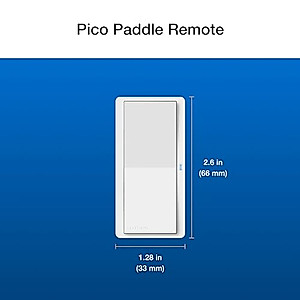Lutron Paddle Pico Remote for Caseta Smart Dimmers/Switches, On/Off Control, for Table Top or Wallmount Use, PJ2-P2B-GWH, White