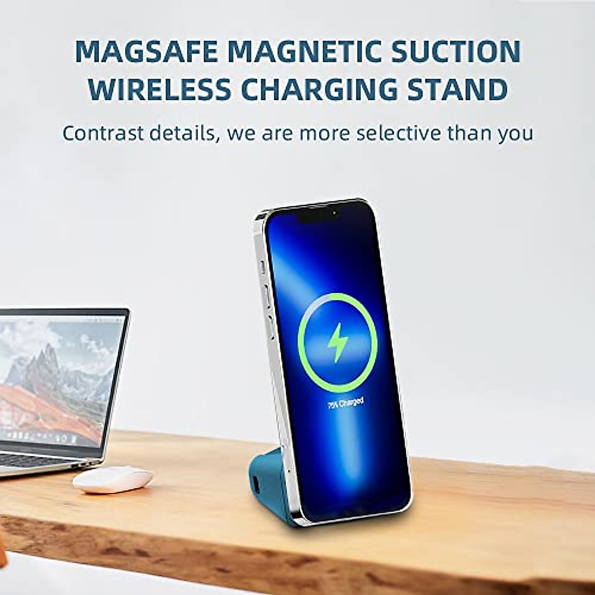 Magnetic Camera Handle Bluetooth Bracket，Smart Bluetooth Mobile Phone Anti-Shake Selfie Device, Magnetic Grip Photo Stand, Bluetooth Selfie Stick Grip Mount, for All Phone (Blue)