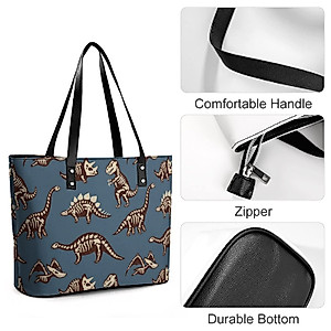 Womens Handbag Dinosaurs Animal Pattern Leather Tote Bag Top Handle Satchel Bags For Lady
