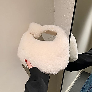 VALICLUD Winter Plush Dumpling Bag Fashionable Handbag Portable Storage Pouch