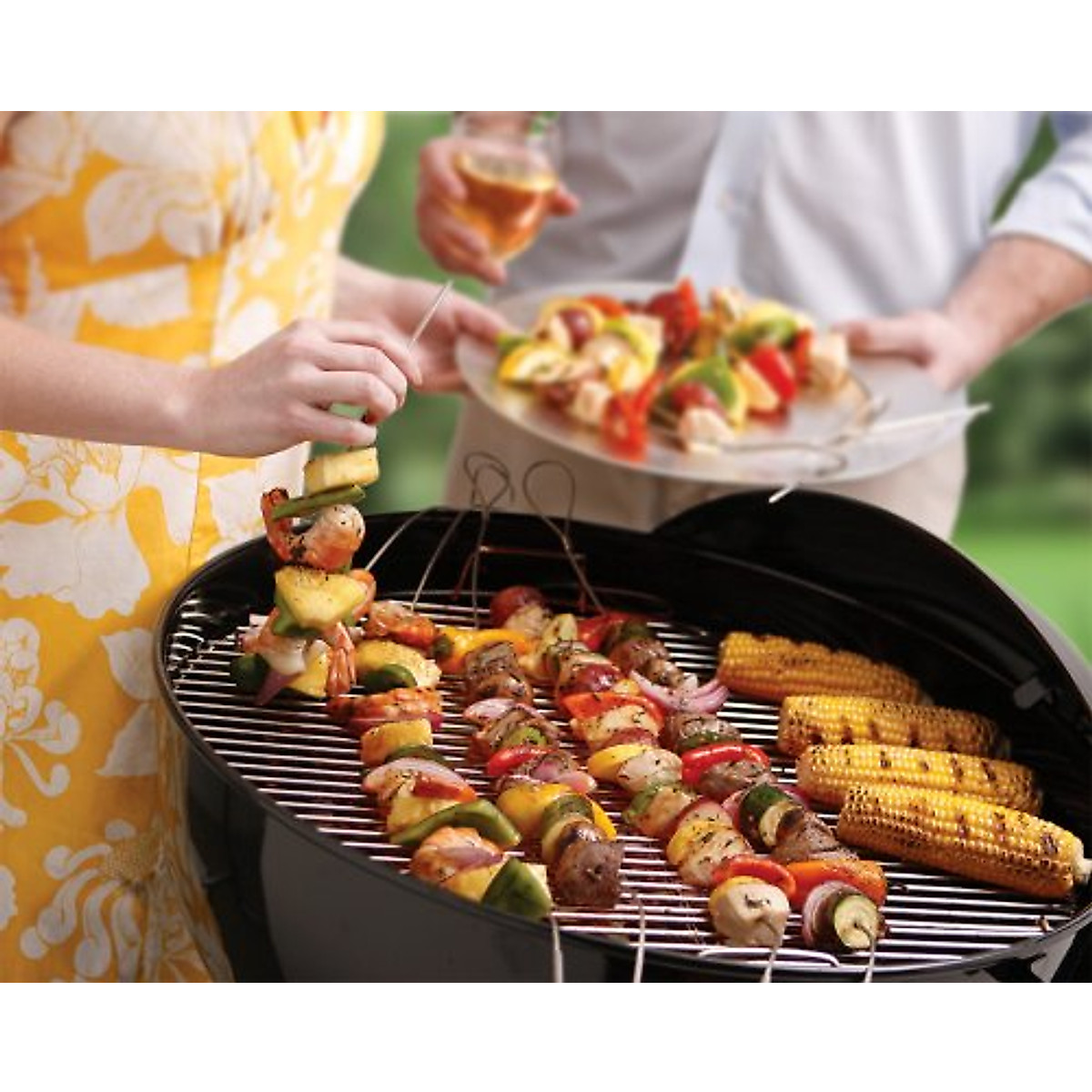 Fire Wire FWG904 Stainless Steel Flexible Grilling Skewer, Set of 2, 31-inches, Metallic