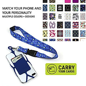 Gear Beast Purple Universal Cell Phone Lanyard Case - Compatible with iPhone & Galaxy, Faux Leather, Card Slot, Soft Neck Strap, Breakaway Clasp & Detachable Clip