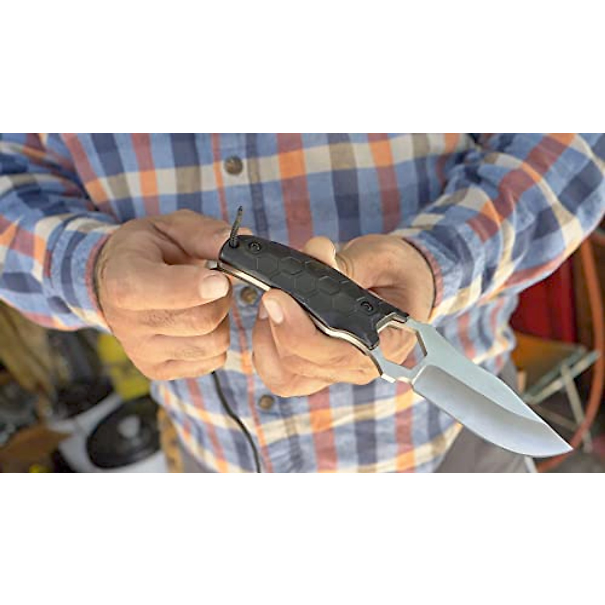 CAMILLUS Comb 7.25" Clip Point Blade Durable Corrosion-Resistant 420 Stainless Steel Outdoor Survival Hunting Fishing Camping Fixed Blade Knife, Molded Sheath with 4 Additional Functions Included