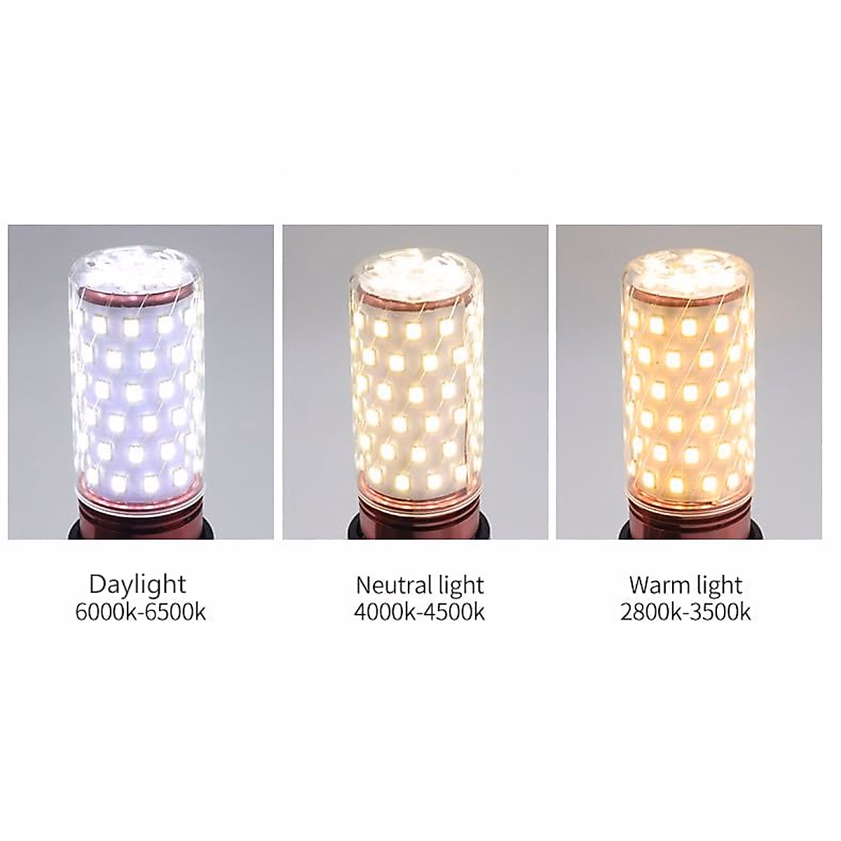 ANYPOWK 8W LED Corn Light Bulb - Equivalent 60W Incandescent, 800LM, E26 Base Daylight 6500K Non-Dimmable, 4-Pack