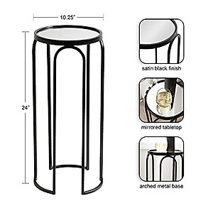 Kate and Laurel Pomeroy Modern Contemporary Glam Metal Drink Table for Display and Home Décor, 11x11x24, Black