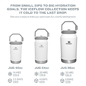 Stanley IceFlow Flip Straw Jug with Handle 64 oz| Twist On Lid and Flip Up Straw | Leak Resistant for Travel and Sports | Insulated Stainless Steel | BPA-Free |Cloud