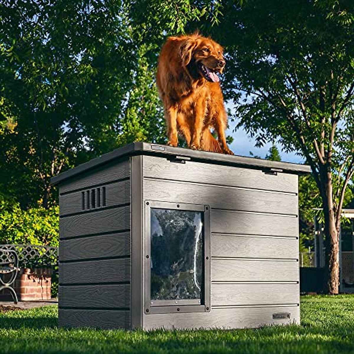 Lifetime Deluxe Dog House, Weather Protected with Adjustable Vents, Ideal Shelter for Medium to Large Dogs