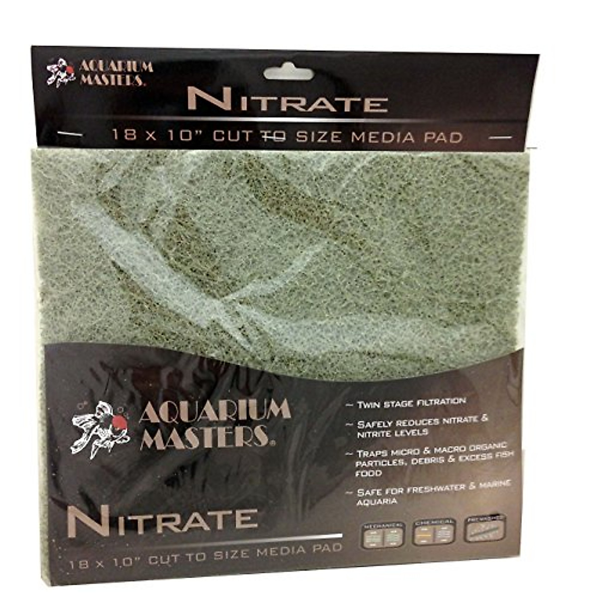 Professional Nitrate Remover Pad, 18 Inch by 10 Inch for Fresh Water & Saltwater Aquariums, Aquaculture, Terrariums & Hydroponics - Sold by Pidaz