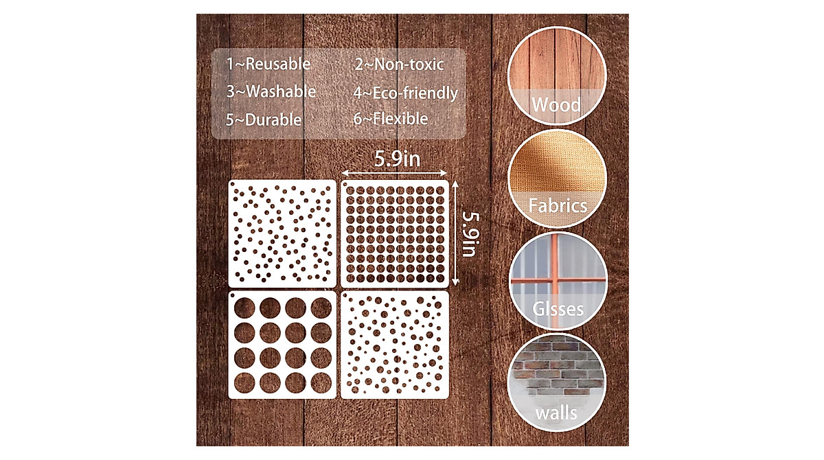 16 Pieces Circle Stencils for Creative DIY Projects