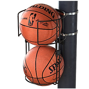 J JACKCUBE DESIGN Sturdy Metal Vertical Ball Storage Rack Standing Ball Holder Organizing Display Wall or Pole Mounted for 2 ball Storage Rack - MK735A