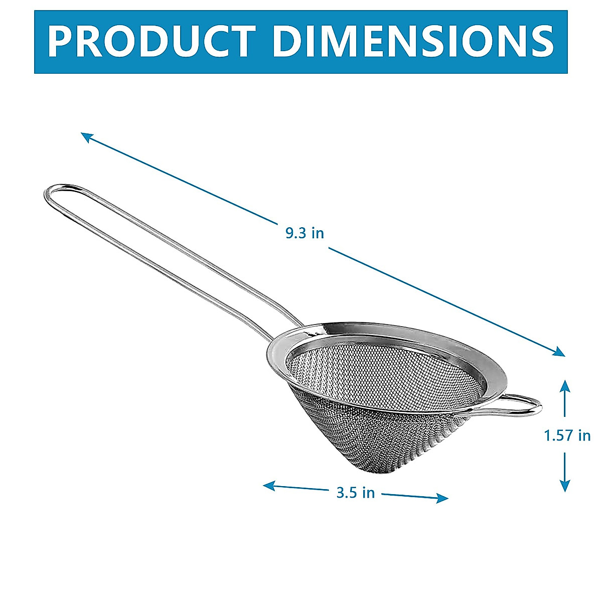 Fine Mesh Strainer For Bar -Stainless Steel Conical Strainer For Cocktail Drink Bar Strainers Bartender Bar Tool, 3.5" Inch (2 pcs)