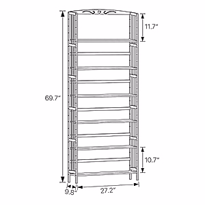 MoNiBloom 6-Tier Adjustable Bookshelf Bookcase, Multifunction Free-Standing Storage Shelf Narrow Plant Flower Stand for Living Room Kitchen Home, Brown