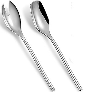 KEAWELL Deluxe Large 10" Salad Servers，18/10 Stainless Steel Salad Serving Set, Set of 2 Includes a Salad Spoon and Salad Fork.