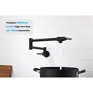 Havin Black Kitchen Faucet with Pull Down Magnetic Sprayer with Black Pot Filler Faucet