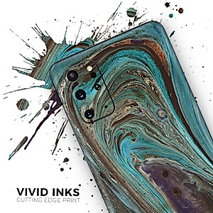 DesignSkinz Swirling Dark Acrylic Marble Protective Vinyl Decal Wrap Skin Cover Compatible with The Samsung Galaxy S20 (Screen Trim & Back Glass Skin)