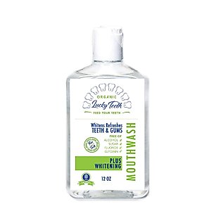 Lucky Teeth Organic Food Grade Peroxide MouthWash - Plus WHITENING - Whitens, Refreshes. Food Grade Peroxide + Essential Oils.