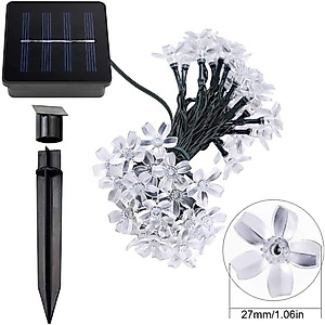 Solar Flower String Lights,AMZSTAR® 21ft 50 LED Peach Blossom Fairy Lights Indoor/Outdoor Decorative String Lights for Home Garden Patio Lawn Party and Weeding Decorations(White)