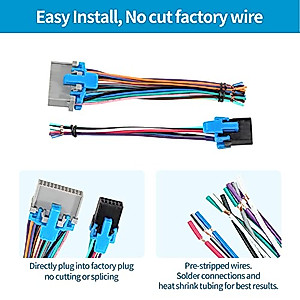 RED WOLF Radio Wiring Harness Male & Female Connector Adapter Plug Replacement for GM Chevy Silverado GMC Buick Vehicles 2003-2007 Install Aftermarket Stereo Wire Cable Plug Kit