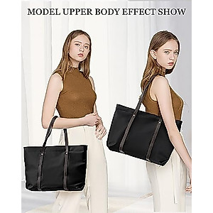 Laptop Tote Bag for Women Black Shoulder Work Computer Bag Briefcase Laptop Case Waterproof Teacher Tote Office Bag Lightweight Large Travel Weekender Bags Handbags Work Bags for Women Professional