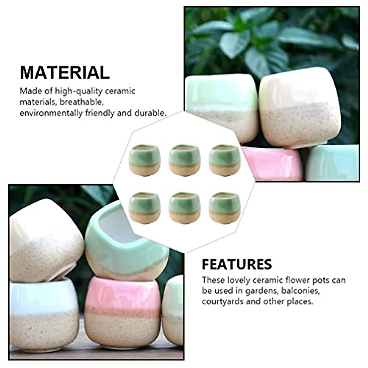 Happyyami 6Pcs Thumb Ceramic Planter Ceramic owl Pot Mini Succulent Pot Floral Ceramic vase Lovely Flower Pots air Plants Vases Plant Pot Mini vase Desktop Decorations Ceramics Brush Holder