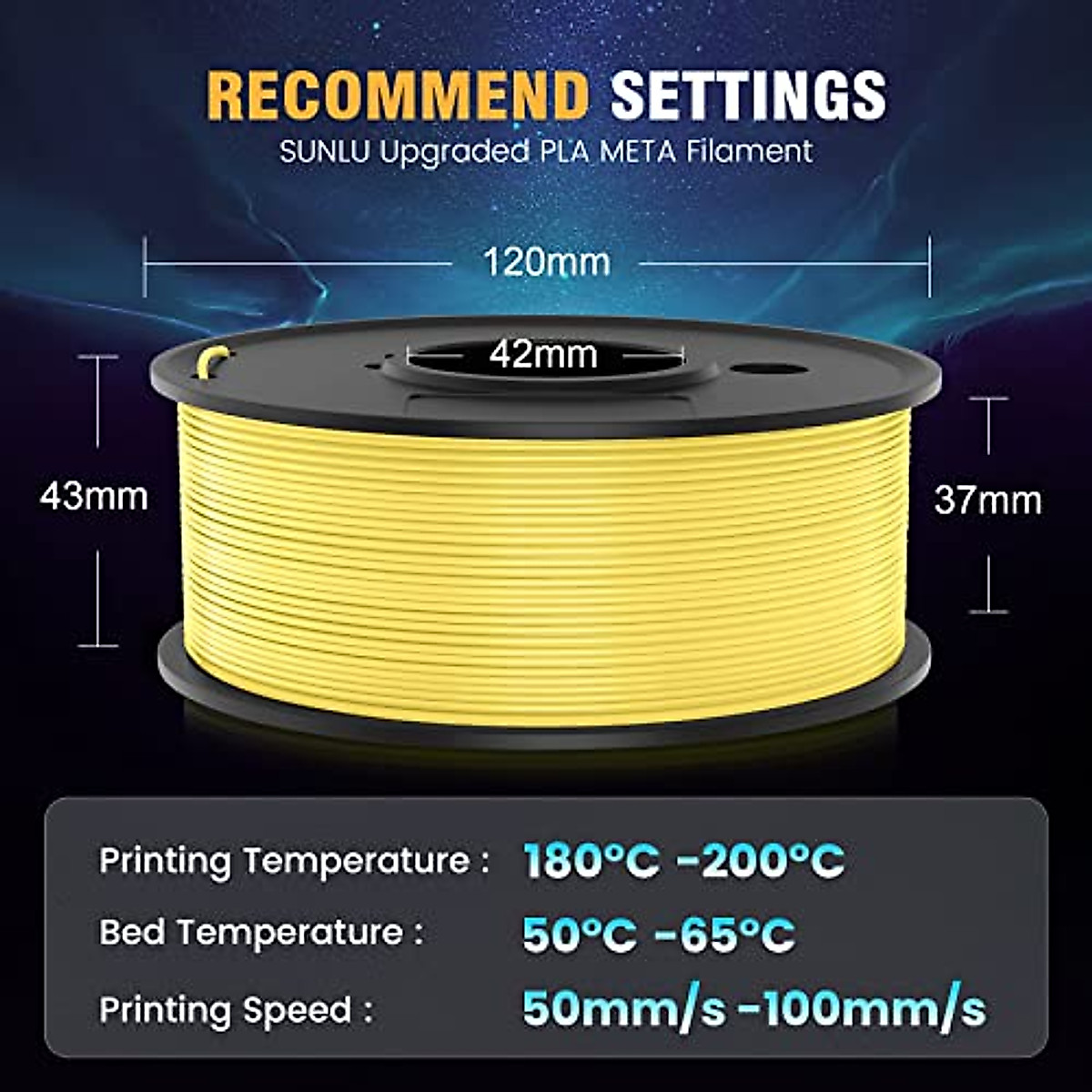 【PLA-Meta & PLA Plus】SUNLU 3D Printer Filament PLA-Meta 1.75mm, Dimensional Accuracy +/- 0.02 mm, 250G*8 Rolls, Black+White+Grey+Blue+Green+Red+Yellow+Pink & PLA+ 1KG, Green