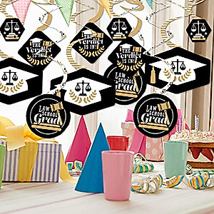 Big Dot of Happiness Law School Grad - Future Lawyer Graduation Party Hanging Decor - Party Decoration Swirls - Set of 40