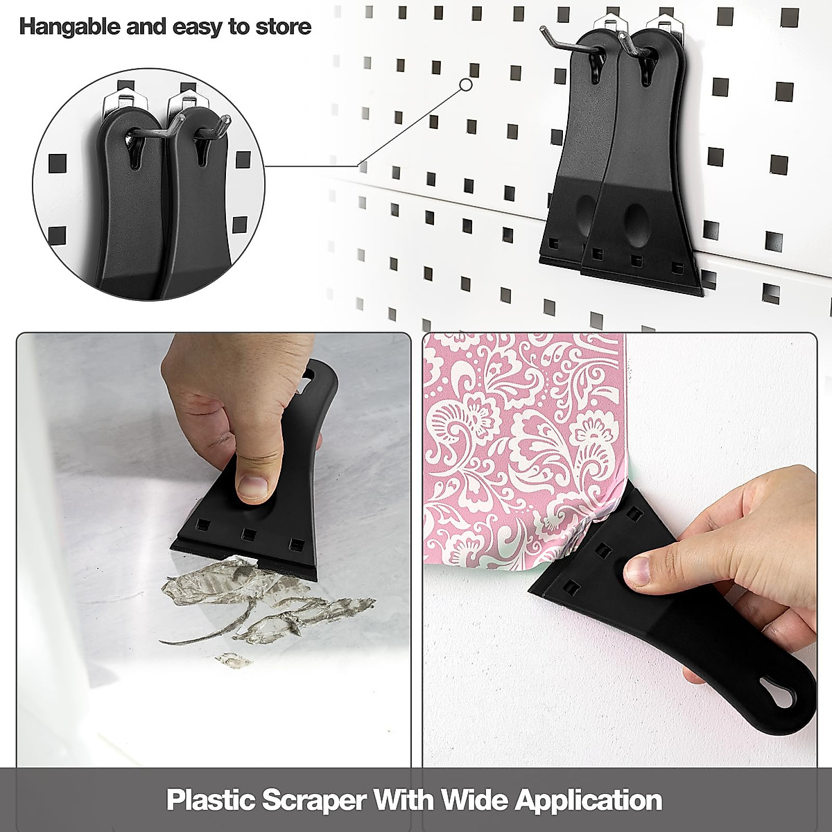 Gomake Plastic Razor Blade Scraper Kit Locking Razor Blade Scraper with Safety Cap, Glass Cooktop Scraper with Blades for Glass Clean, Paint and Old Label,Decal Sticker Remover, Stove Top Scraper Tool