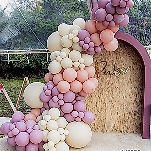 White Sand Balloon Garland Arch Kit 100 Pack 18/12/10/5 Inch Cream White Balloons Different Sizes Matte White Latex Party Balloon for Baby Shower Wedding Happy Birthday Party Decoration