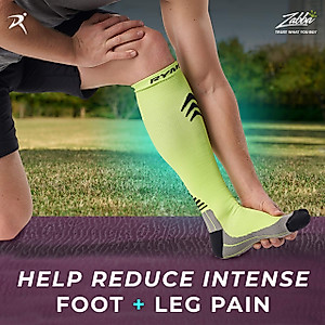 Rymora Compression Socks for Women and Men, Knee High Shin Splint Support Circulation Sock for Sports, Running, Cycling, Work, Pregnancy, Flight Travel - a Pair (Black, Large)