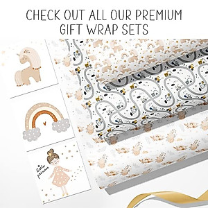 Gift Wrapping Paper - Unicorn Wrapping Paper Birthday Girl -3 Wrapping Paper Sheets (25"x35") Cards & Ribbon - Unicorns Gifts for Girls, Kids Birthday Wrapping Paper Girls, Rainbow Wrapping Paper Kids Wrapping Paper & Baby Shower Wrapping Paper Girl