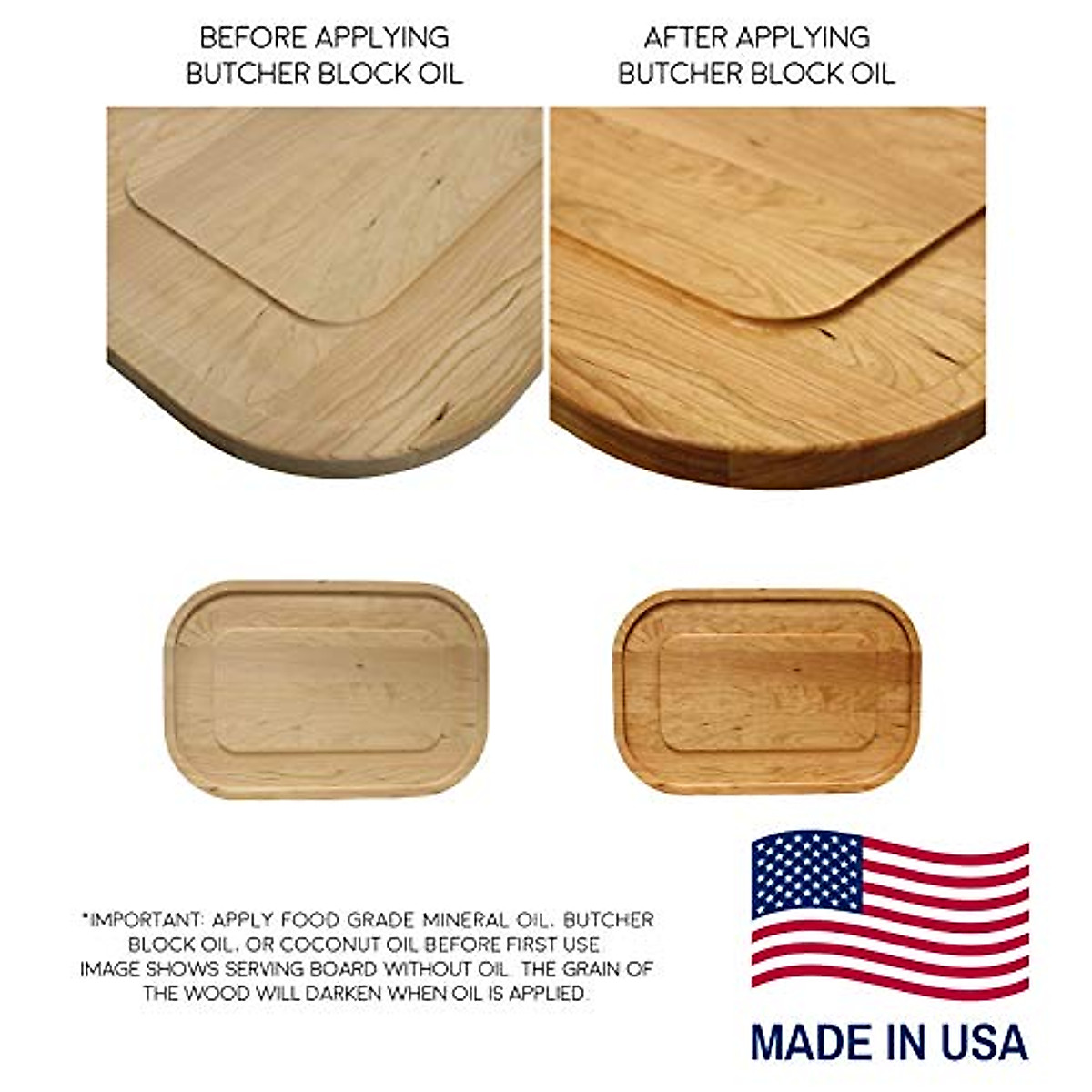 Walnut Hollow Solid Cherry Serving & Charcuterie Board for Entertaining, Weddings, and Gifts (42385)