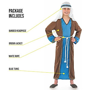 fun shack Kids Joseph Costume Kids, Boys Joseph Costume For Boys, St Joseph Costume for Kids, Saint Joseph Costume Kids, Small