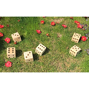 SPORT BEATS Giant Wooden Yard Dice, Outdoor Games Set of 6 with Two Games Party Lawn Games