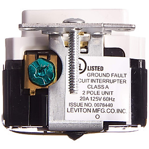 Leviton GFPL2-PLW 20A-125V Extra-Heavy Duty Industrial Grade Pilot Light Tamper-Resistant Self-Test GFCI Receptacle, 20-Amp, White,